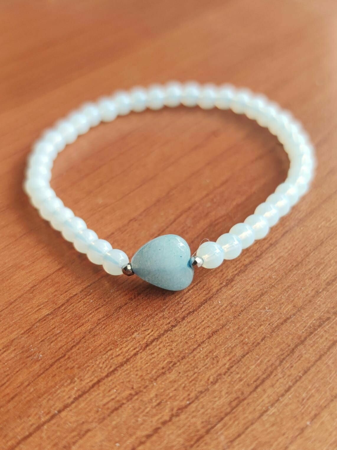 Браслет, аквамарин, лунный камень