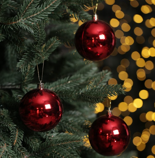 Набор шаров (8 см, 6 шт) красный