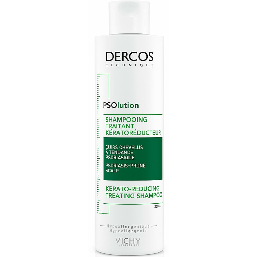 VICHY Кераторегулирующий шампунь для кожи головы, склонной к псориазу Dercos Psolution (200 мл)