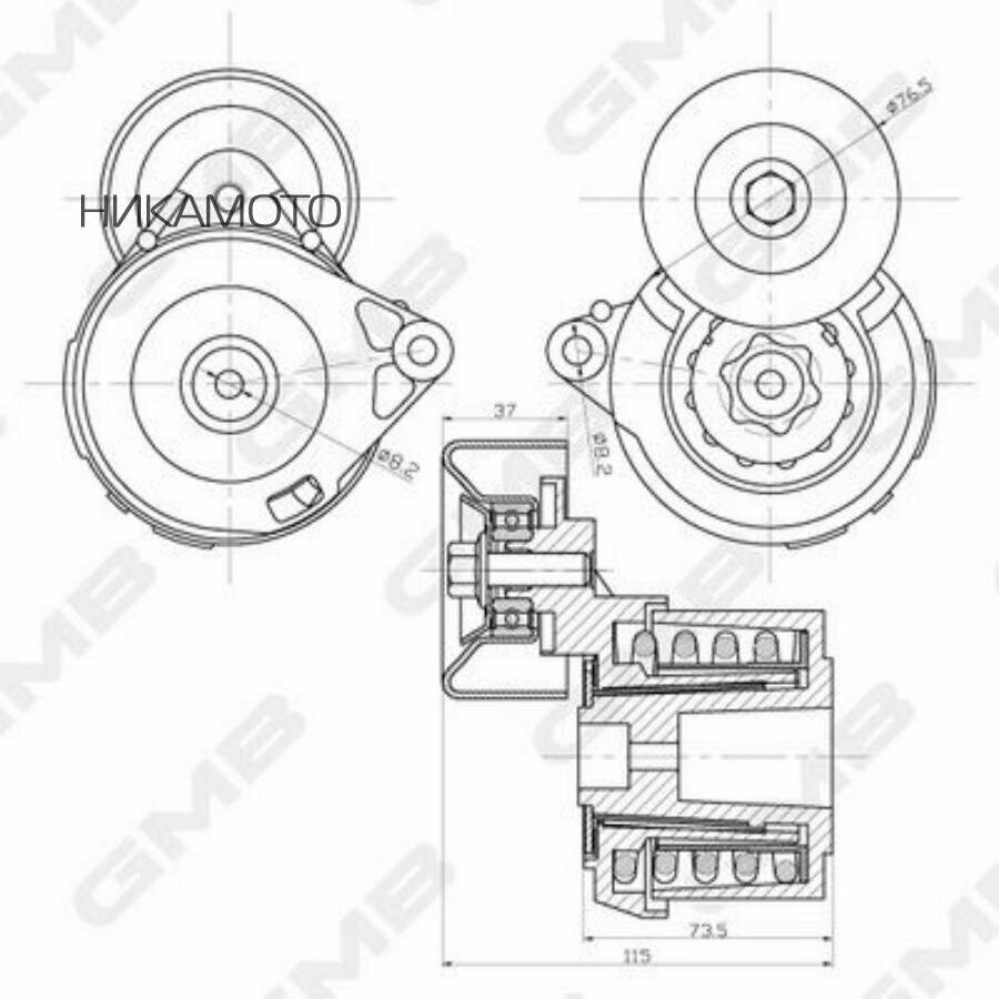 GMB GAT31710 Натяжитель приводного ремня HONDA Accord (2008-)