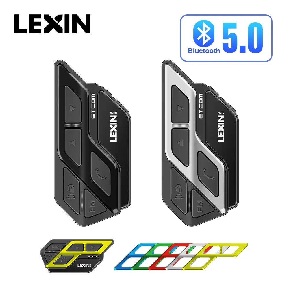 Переговорное устройство Lexin ET Com V5.0 для мотоцикла, Bluetooth, 1200 м Multicolor Pack 2PCS