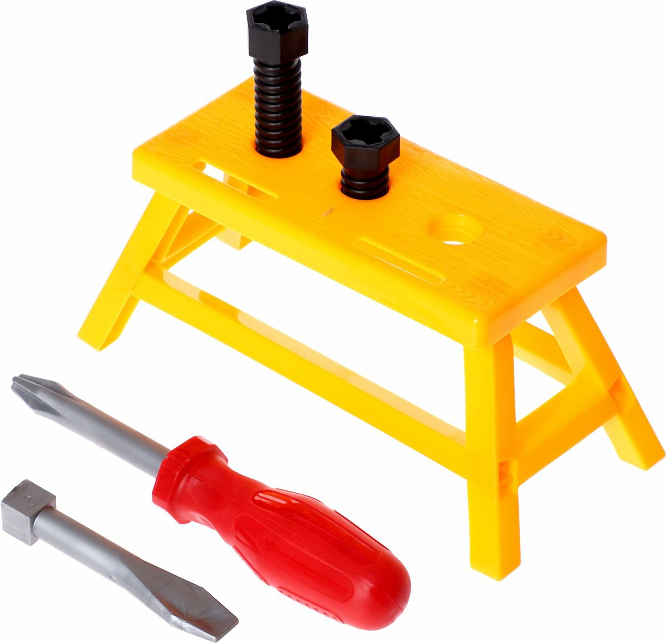 Детский набор игрушечных инструментов "Плотник", сюжетно-ролевая игра для мальчиков, юный строитель и слесарь, 7 элементов, цвет микс