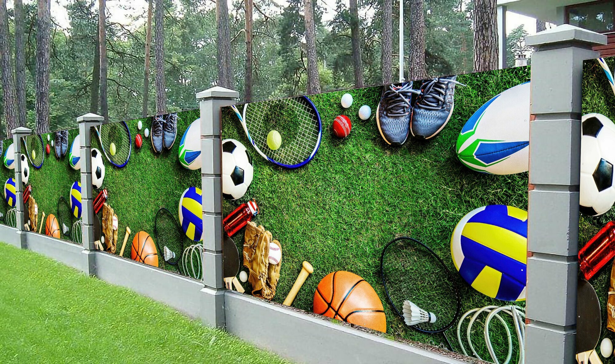 Фотосетка для забора, фасада Фотофасад с люверсами 3 х 2 м