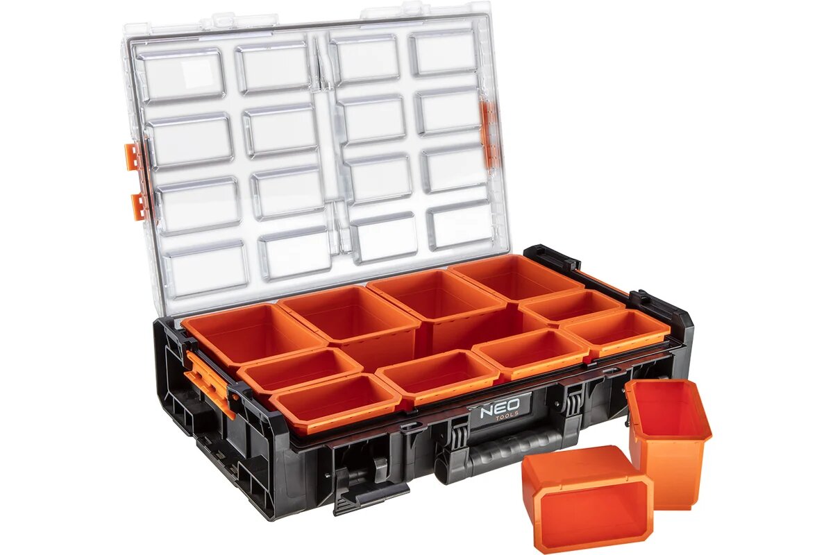 NEO Tools Органайзер модульный, 12 лотков, 59х38х13 см, modular system I 84-268