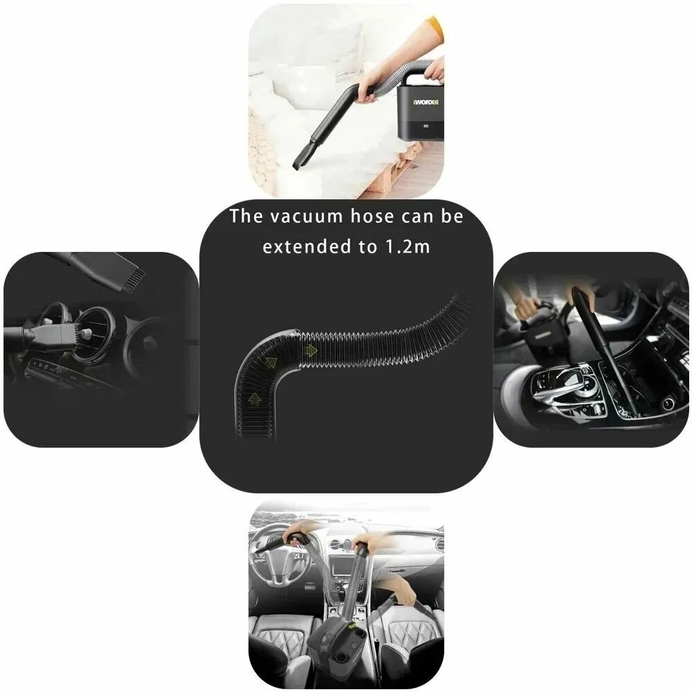 Пылесос для автомобиля WORX wu030 моющий пылесос, Беспроводной, 20 В, 10 кПа, без АКБ и ЗУ