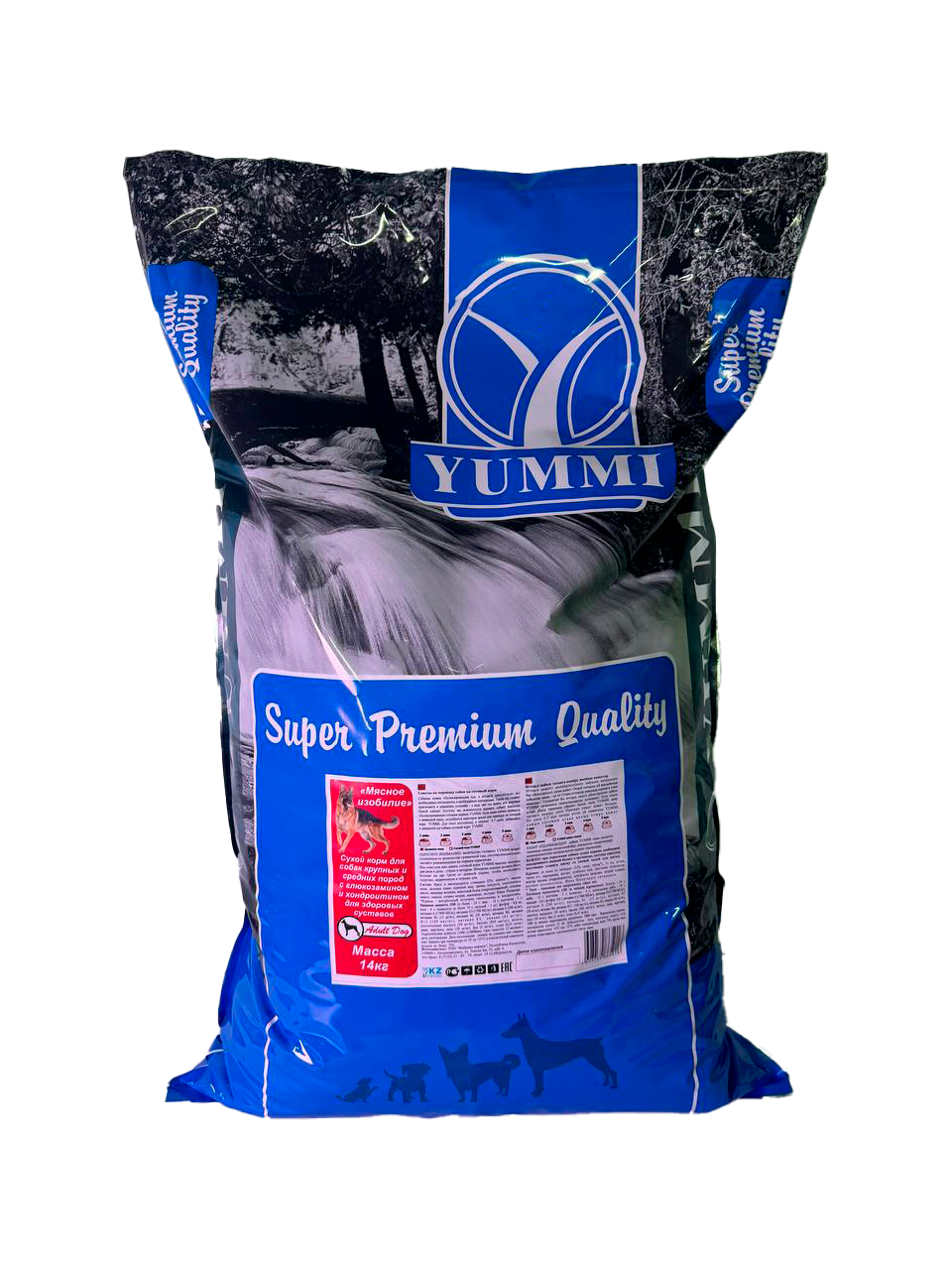 Сухой корм Yummi "Super Premium", для крупных и средних собак, с хондропротекторами, 14 кг