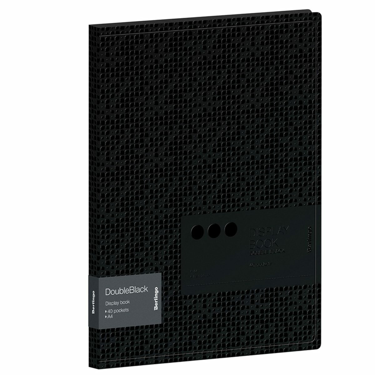 Папка файловая 40 вкладышей Berlingo DoubleBlack (А4, 24мм, 600мкм, пластик) черная, рисунок (DB4_20701)