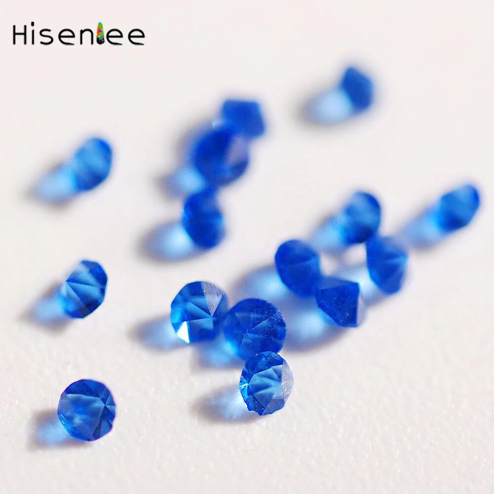 Хизенли Стразы стеклянные голубые 1.1 мм Синий, Sapphire