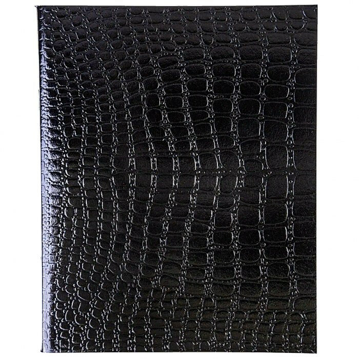 Тетрадь А5 клетка 48 листов бумвинил скоба Hatber Металлик Кроко Черная арт 48Т5бвВ1. Количество в наборе 12 шт.