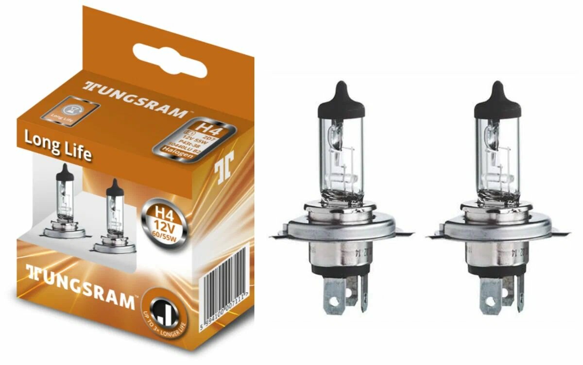 Лампа H4 60/55W 12V TUNGSRAM (2шт) - Артикул 50440LU B2