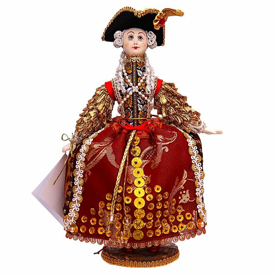 Фарфоровая кукла на подставке коллекционная Императрица Елизавета 25 см