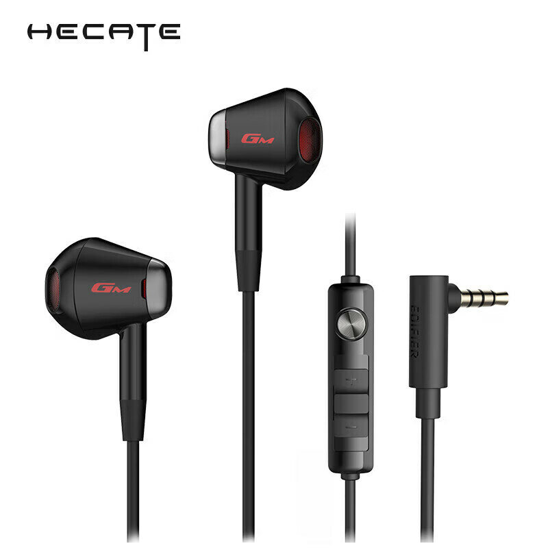 Проводные наушники Edifier HECATE GM180 Flat-Head In-Ear Stereo Headphones с микрофоном, цвет черный
