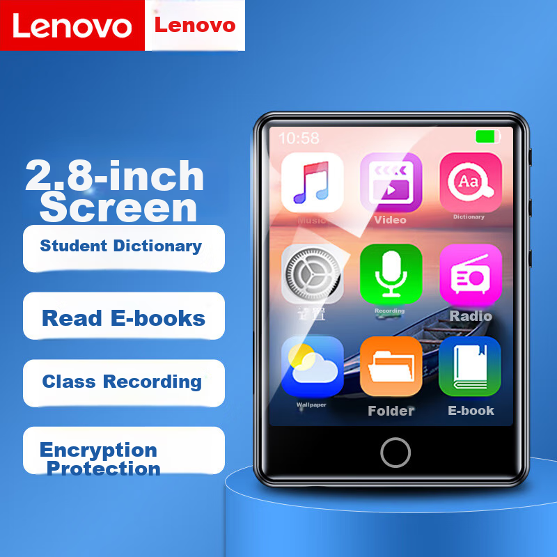 Lenovo C5 16 ГБ 2,8-дюймовый сенсорный MP3/MP4 плеер с безпотеряным звуком, школьный словарь, электронная книга,