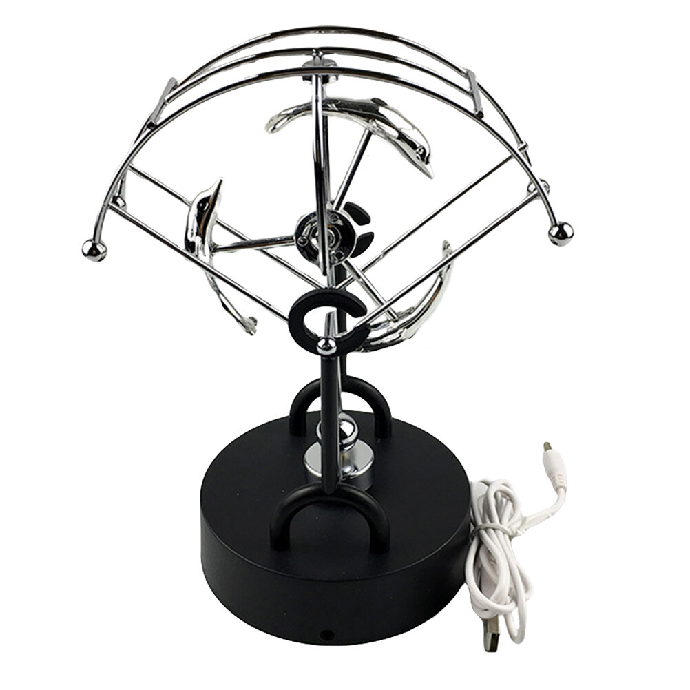 Электрический маятник Ньютона, баланс, милая фигурка дельфина, украшение, вечный двигатель, талисман удачи, украшение для дома и офиса.