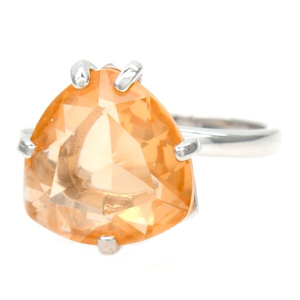 Кольцо, серебро, 925 проба, родирование, топаз