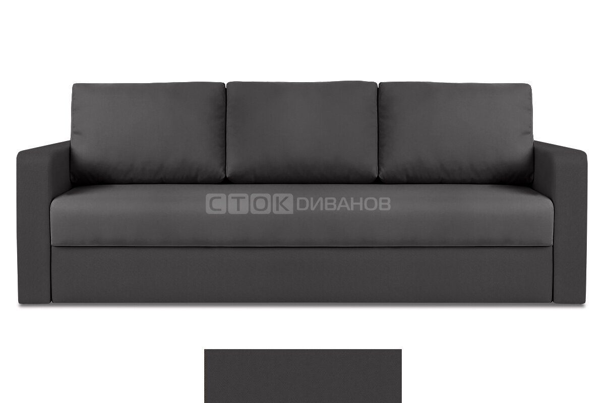 Диван Сток Диванов соло-евро Dark черный/серый 215 см, механизм еврокнижка