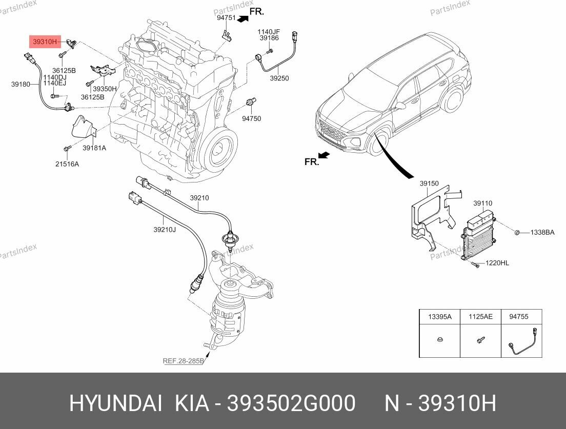 Датчик положения распредвала Hyundai-KIA 393502G000, для KIA Optima/Sorento/Hyundai Santa Fe