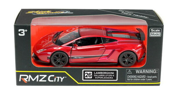 Машина металлическая RMZ City 1:36 Lamborghini Gallardo LP570-4 Super leggera, инерционная, цвет красный металлик (554998Z(F))