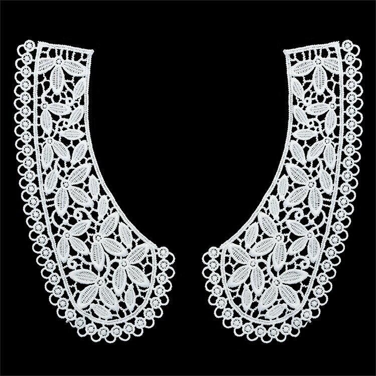 Гипюр воротник Kruzhevo 17,5х8 см, 25 шт, цвет 01, белый (TBY. HX-02.1/25)