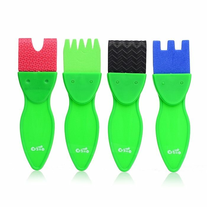 Набор фигурных кистей deVENTE EVA "Cosmo" 4 шт, 35х30 мм, пластиковая ручка (8073401)