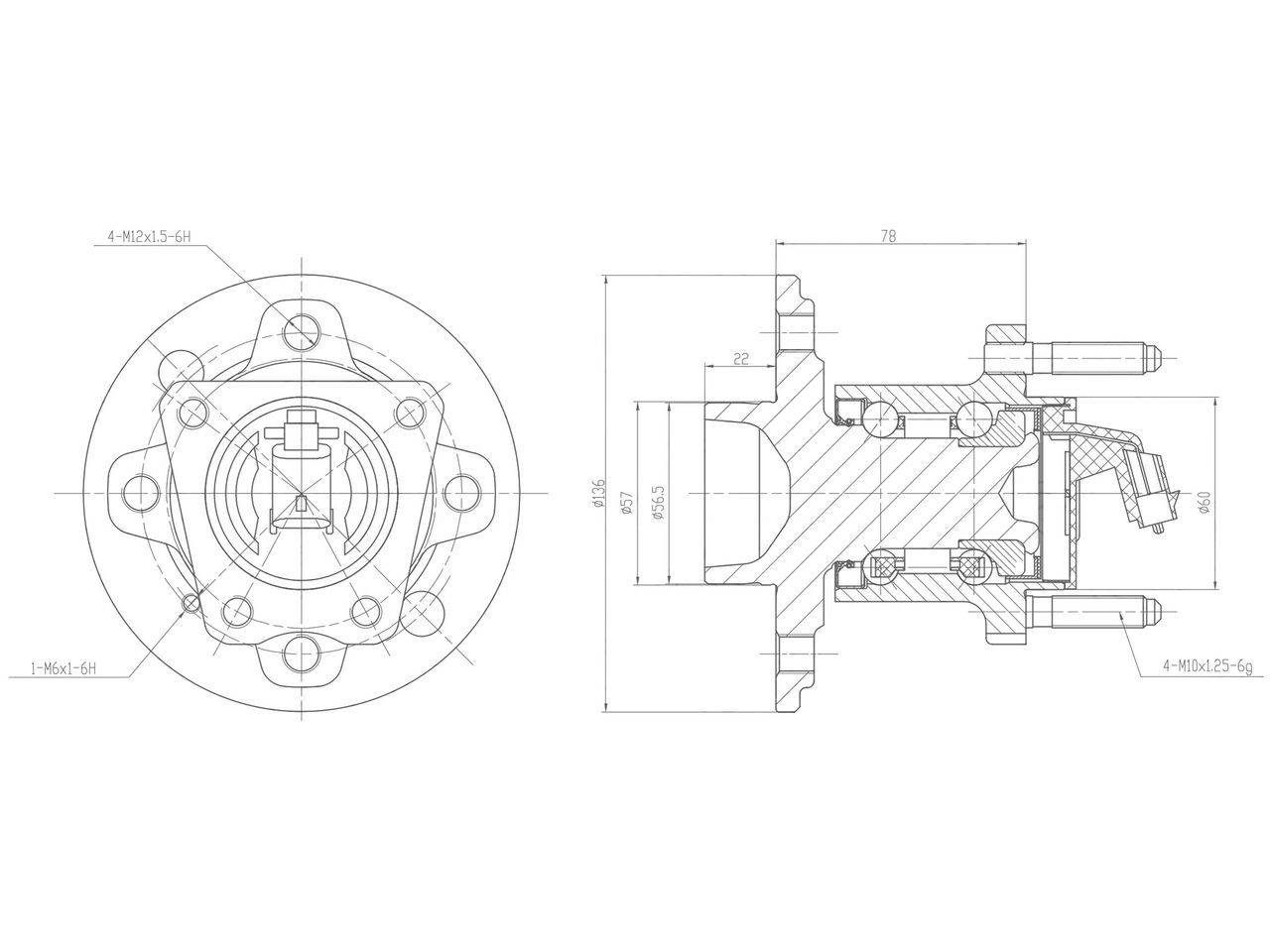 UNIO HUB-20279 (13121138 / 1604315 / 93178625) ступица задняя (с abs) Opel (Опель) Astra (Астра) h 04-