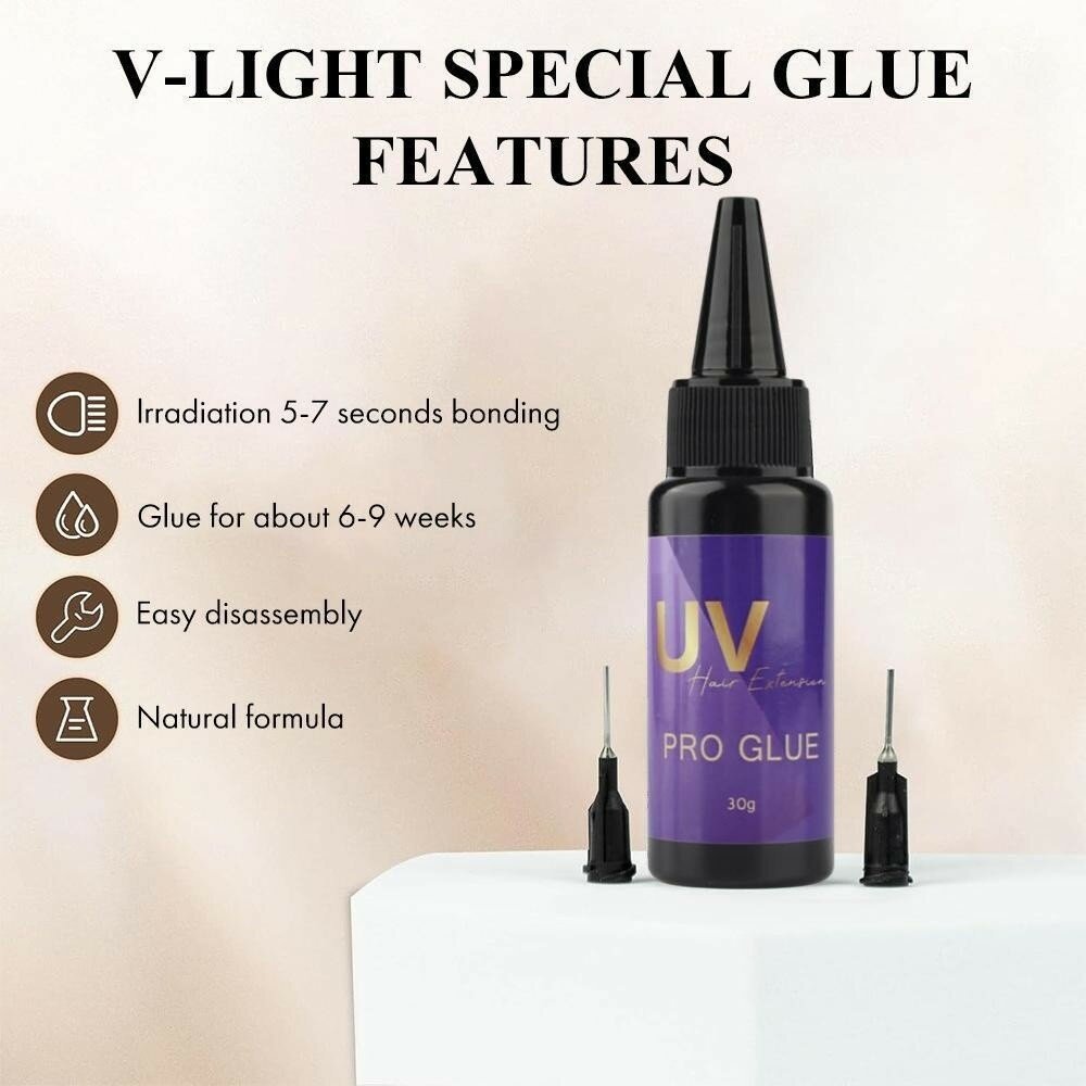 30 Г UV Клей Для Наращивания Волос : Водонепроницаемый Быстросохнущий Адгезив Для Наборов UV, Бесшовный И Невидимый, стойкий Клей, для Домашнего Использования