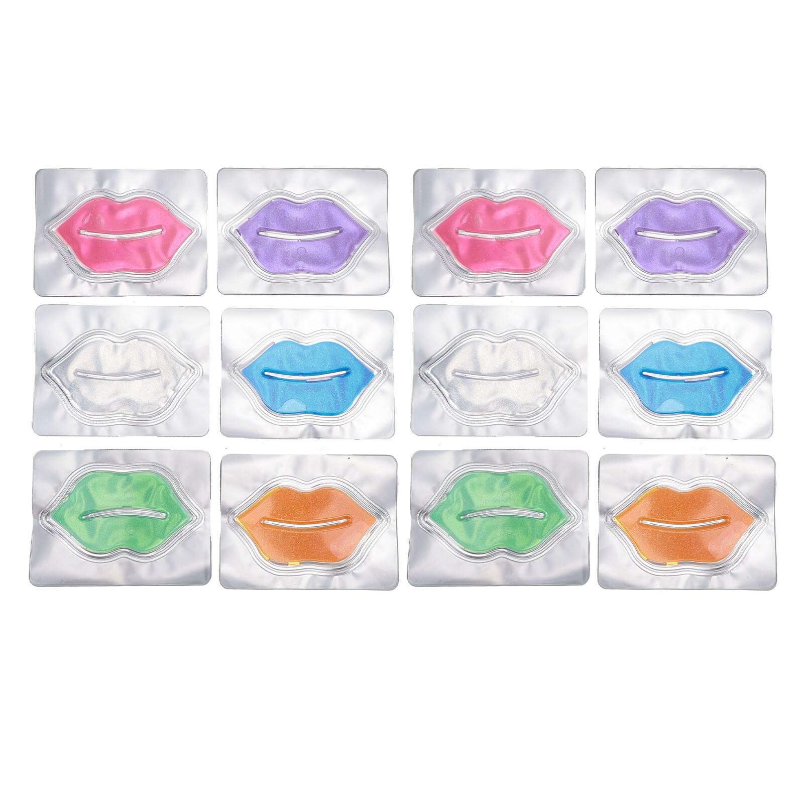 12 шт. коллагеновых листовых масок для губ, для сухих потрескавшихся губ, осветляет морщины, удаляет омертвевшую кожу, увлажняющая маска для губ с растительным экстрактом