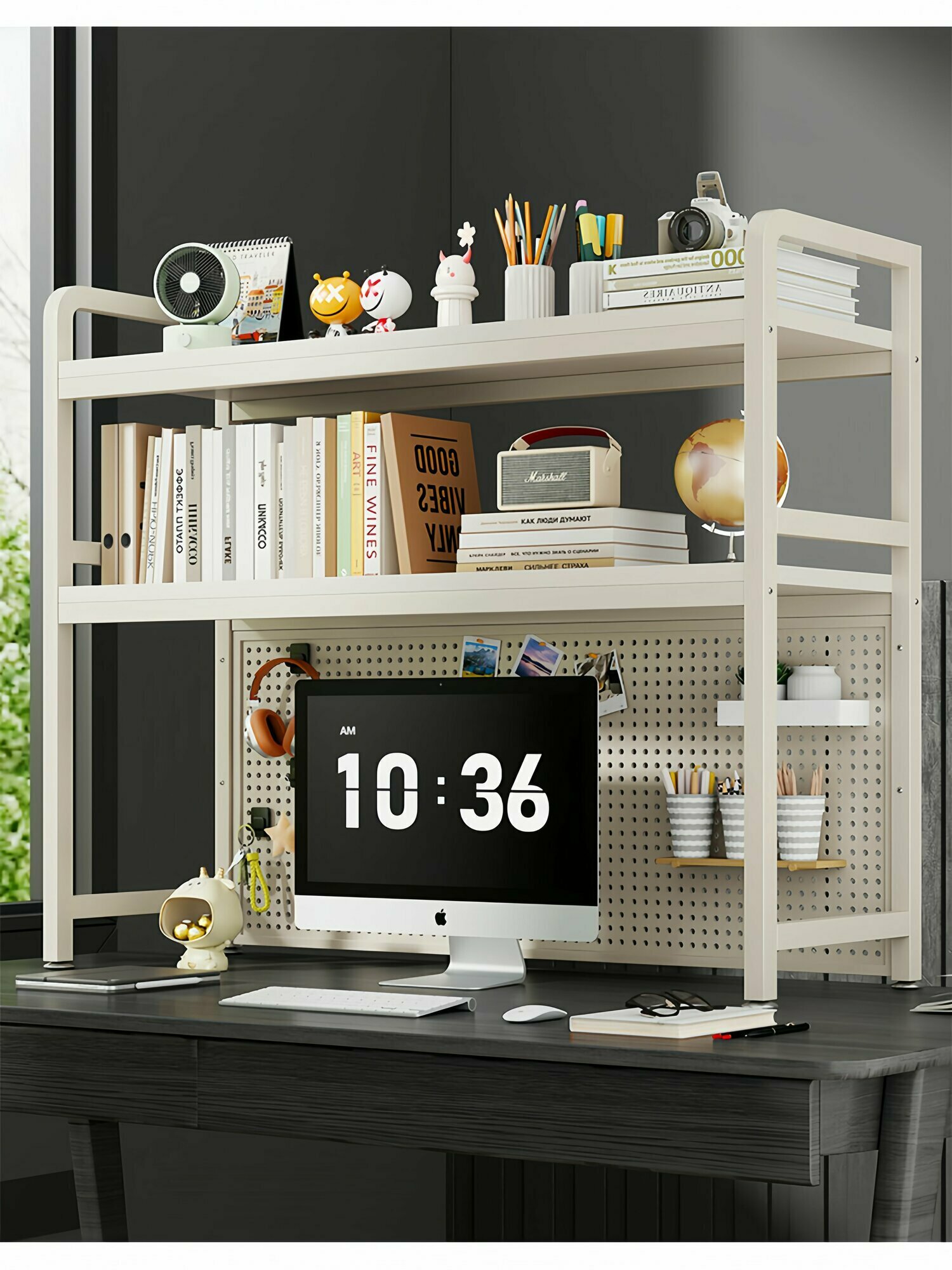 Кронштейн для хранения настольного компьютера, настольный многослойный стеллаж для хранения книжных полок115x20x98