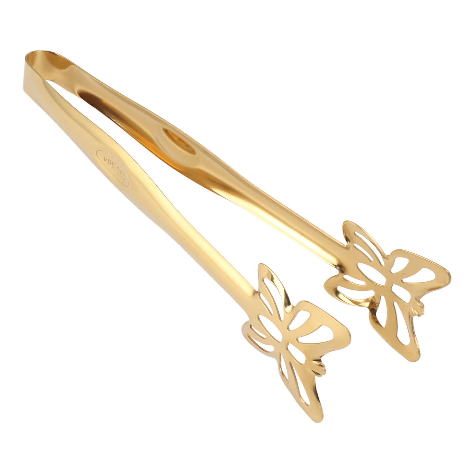 Щипцы для еды из нержавеющей стали. Пищевые безопасные утолщенные полые щипцы для сервировки шведского стола для кухни. Шведский стол. Барбекю. Вечерние щипцы-бабочки. Золото.