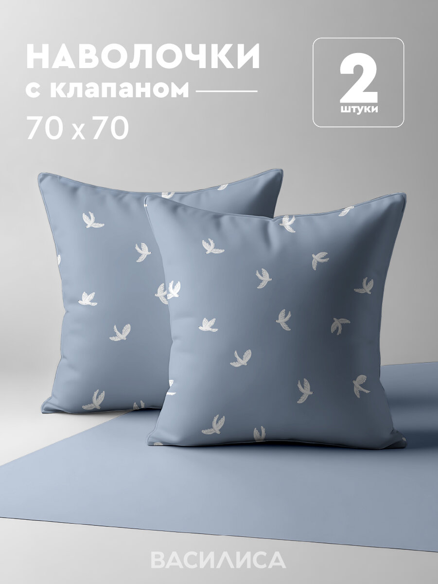 Комплект наволочек Василиса 70х70 см, 2 шт, Бязь, хлопок 100%, Абрис