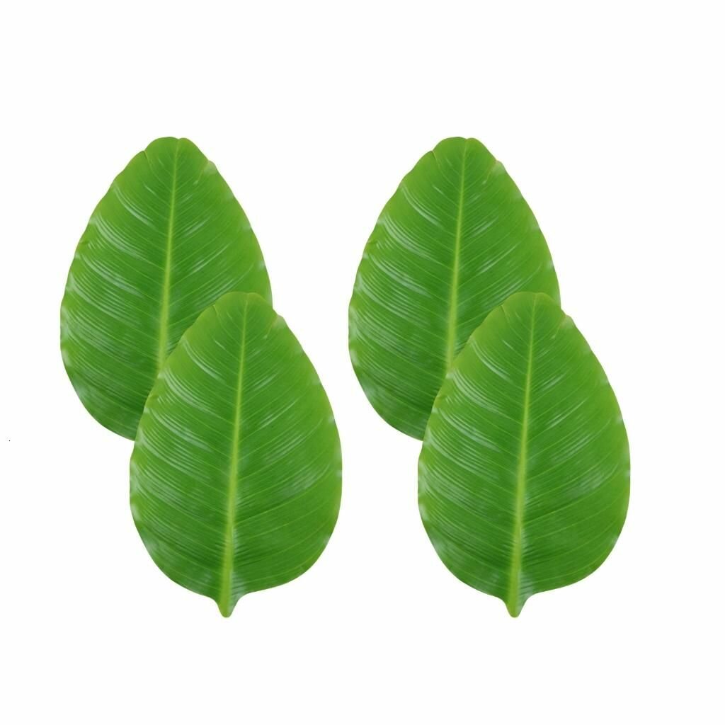 1 набор из 4 штук, имитация бананового листа-S