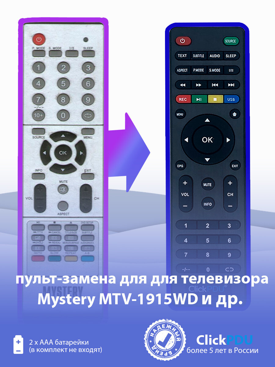 Пульт для телевизора MYSTERY MTV-1915WD