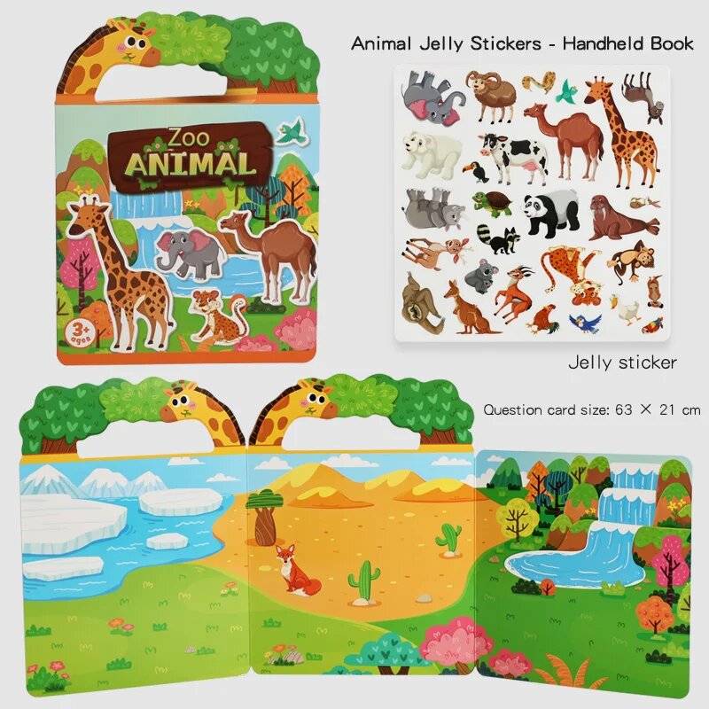 Детская книга-пазл с наклейками "Zoo Animal"