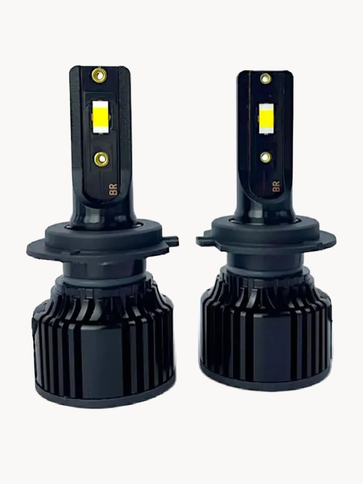 Лампы автомобильные светодиодные H7 LED, лед лампы, белый свет 6000K, комплект 2 шт