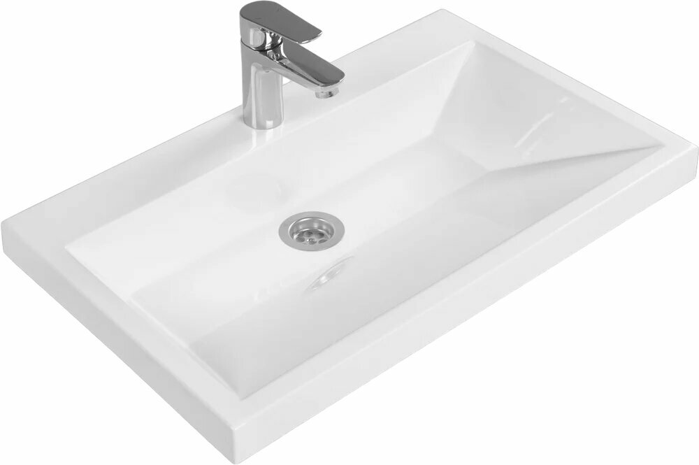 Мебельная раковина Itana Natella 60 из искусственного камня, раковина для ванной, белая, прямоугольная