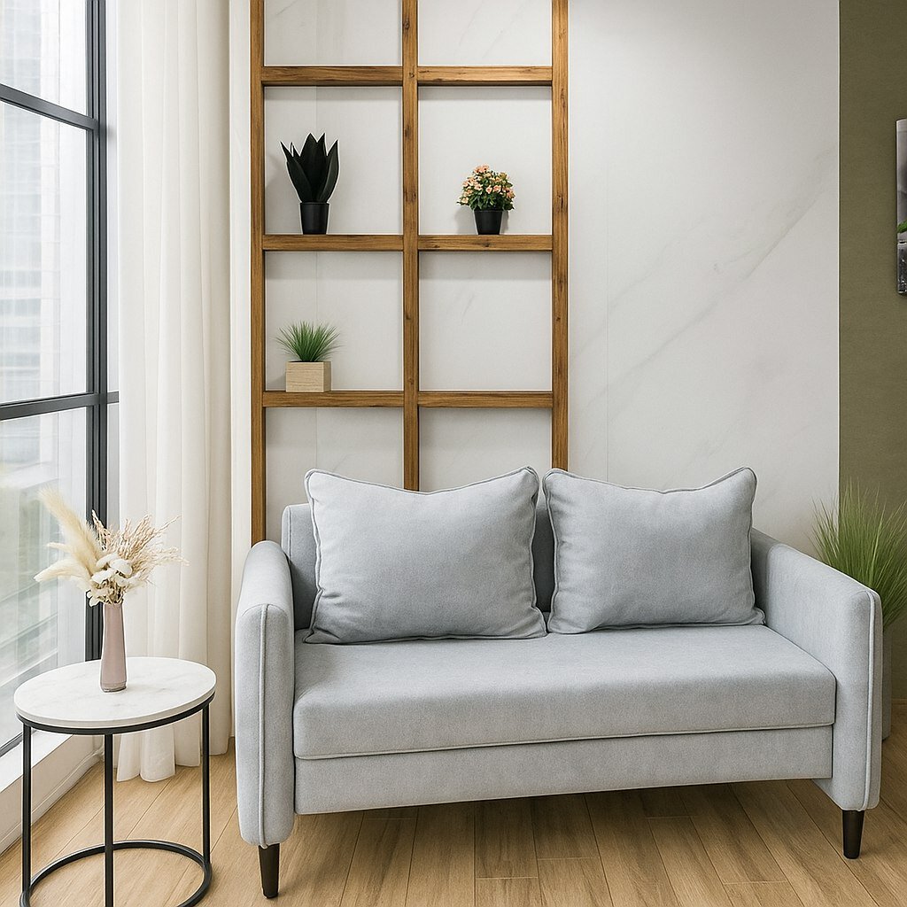 Раскладной диван-кровать с механизмом еврокнижка, прямой с мягким подлокотником, велюр серый