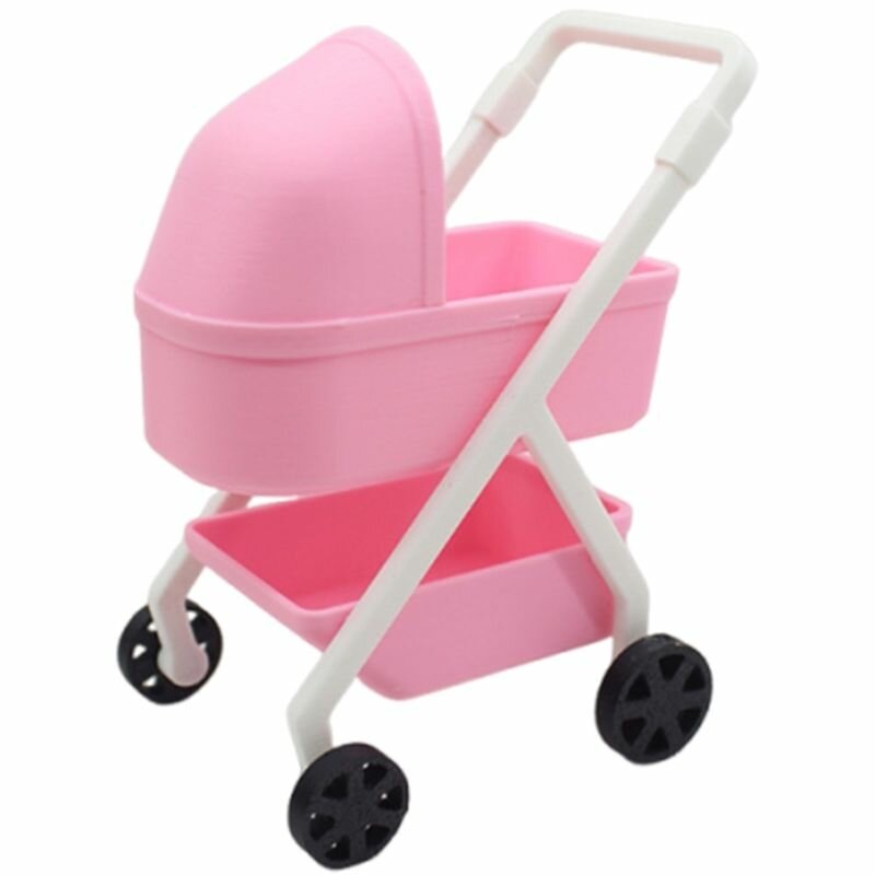 Кукольный домик 1:12 миниатюрная коляска-симулятор мини-детской колыбели-автомобильная игрушка-розовый