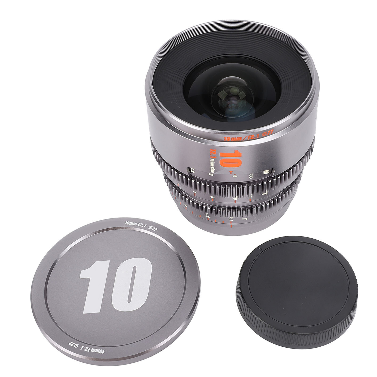 T2.1 Cine Lens 10 мм APS C 260 DEG Ultra Long Focus Большая апертура E Mount Cameras для портретной уличной фотографии серая