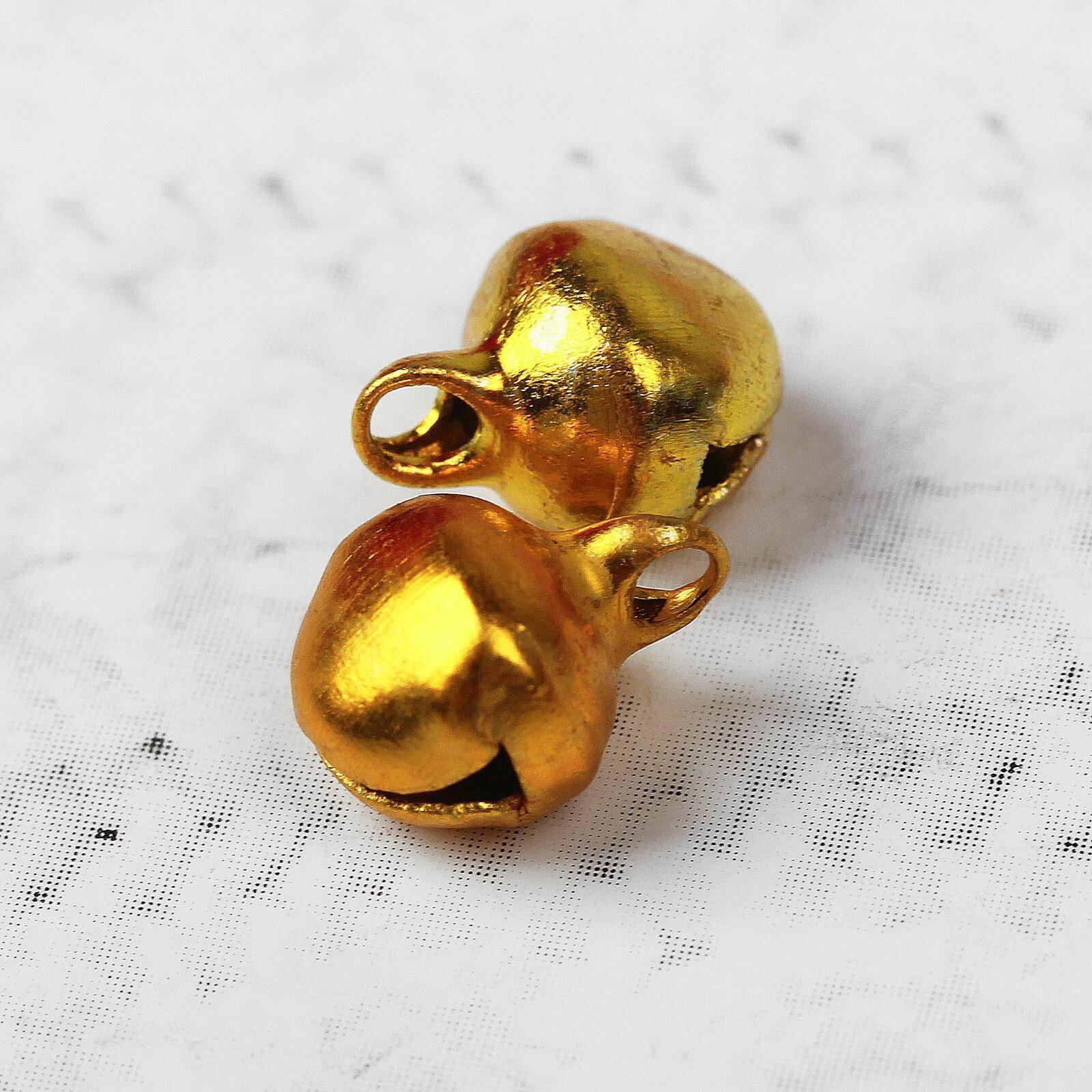 Бубенчики для рукоделия, набор 100 шт, размер 1 шт. 0.6 см, золотой