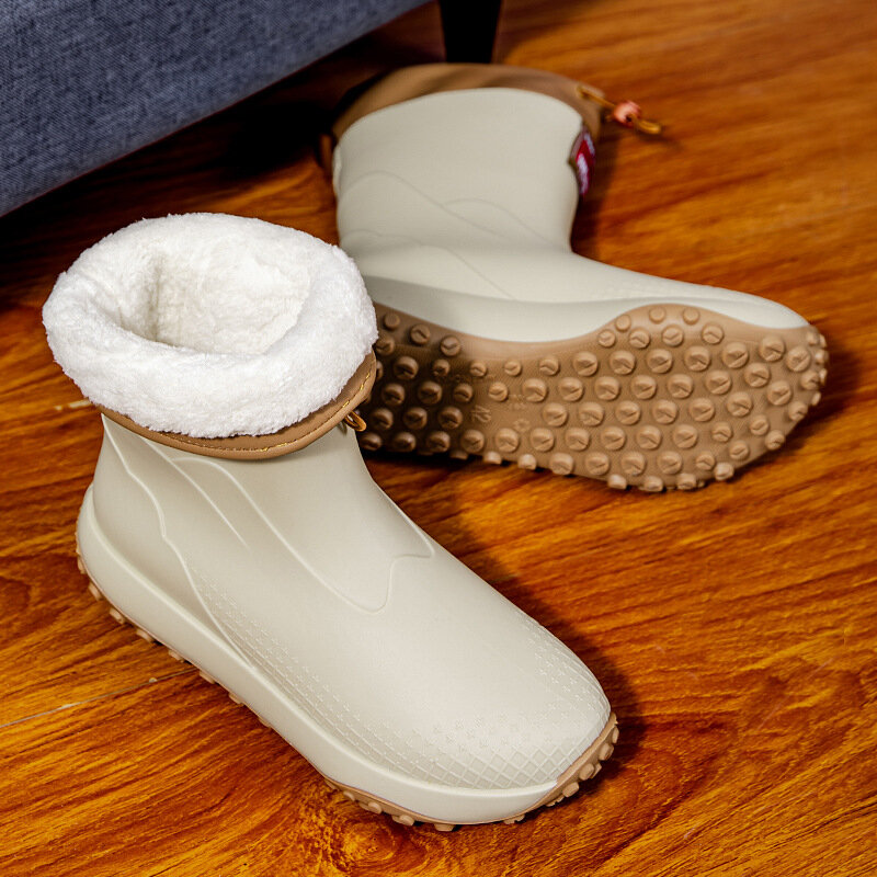 Резиновые сапоги средней или низкой высоты для активного отдыха, зимние мужские, взрослые, для родителей и детей, парные рабочие водонепроницаемые сапоги, женские и детские теплые резиновые сапоги. Размер обуви. EU:40