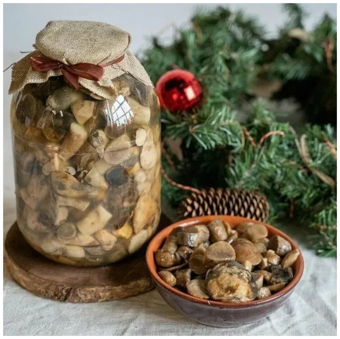 Грибы ассорти (белые, красноголовики, маслята) маринованные 3л.