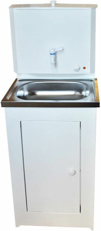 Умывальник дачный Вихрь комфорт, с подогревом, нержавеющая мойка, цвет белый 74/4/6