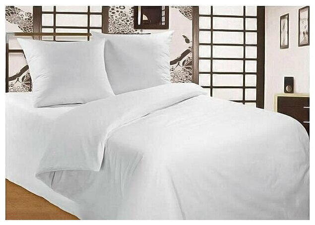 Постельное бельё бязь 2 спальное Евро простыня - 120 - Белое