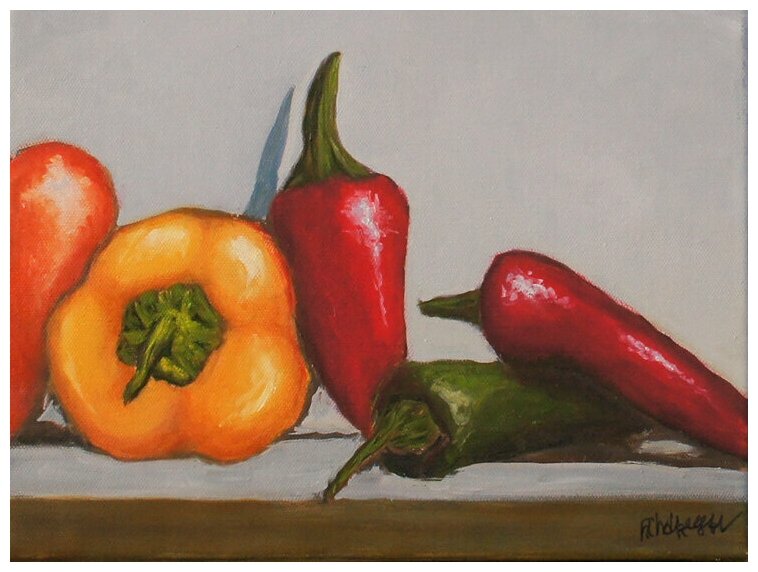 Картина маслом "Перчики" современный художник С. Петербург