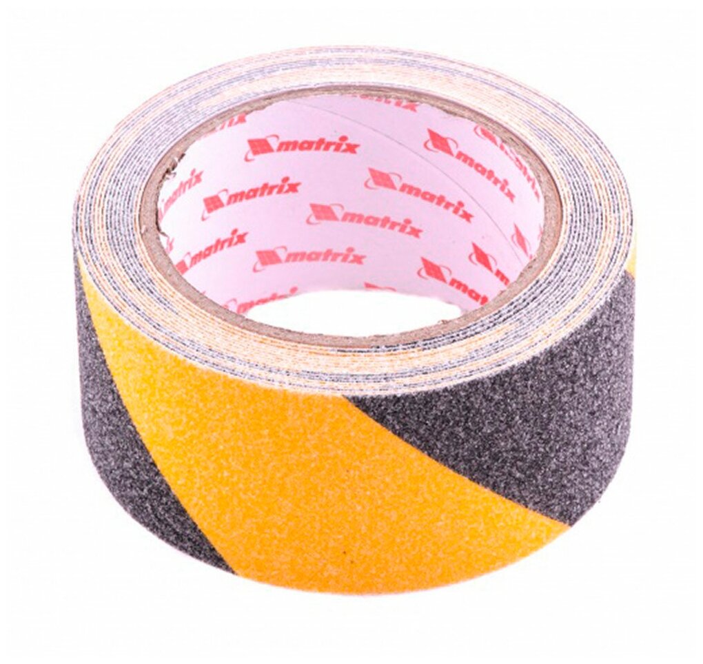Лента противоскользящая Matrix желто-черные полоски 50 мм 5 м