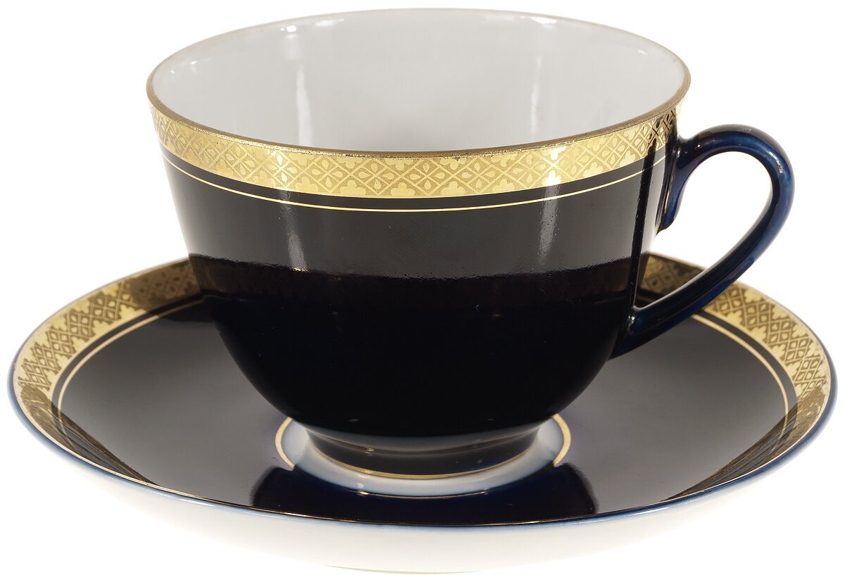 Чайная пара "Темная ночь", Фарфор, ЛФЗ, СССР, вторая половина 20 века