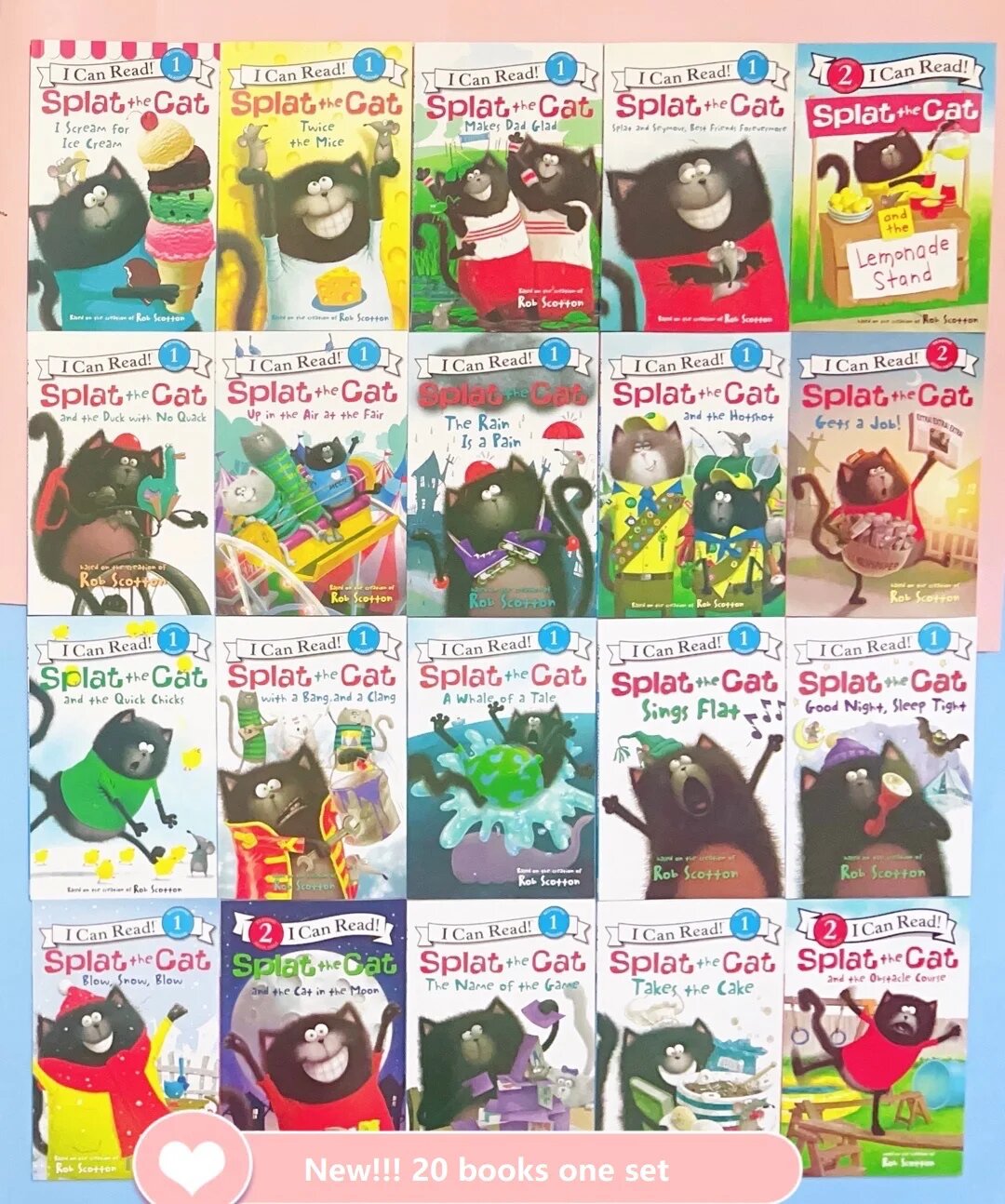 20 книг в наборе, я могу прочитать Splat the Cat, английская книга рассказов для детей раннего образования Livros
