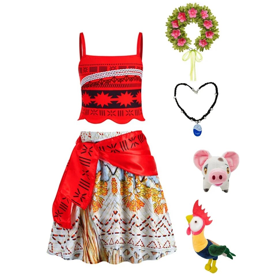 Платье Моана для девочки, 4T (Tag 120), Dress C3