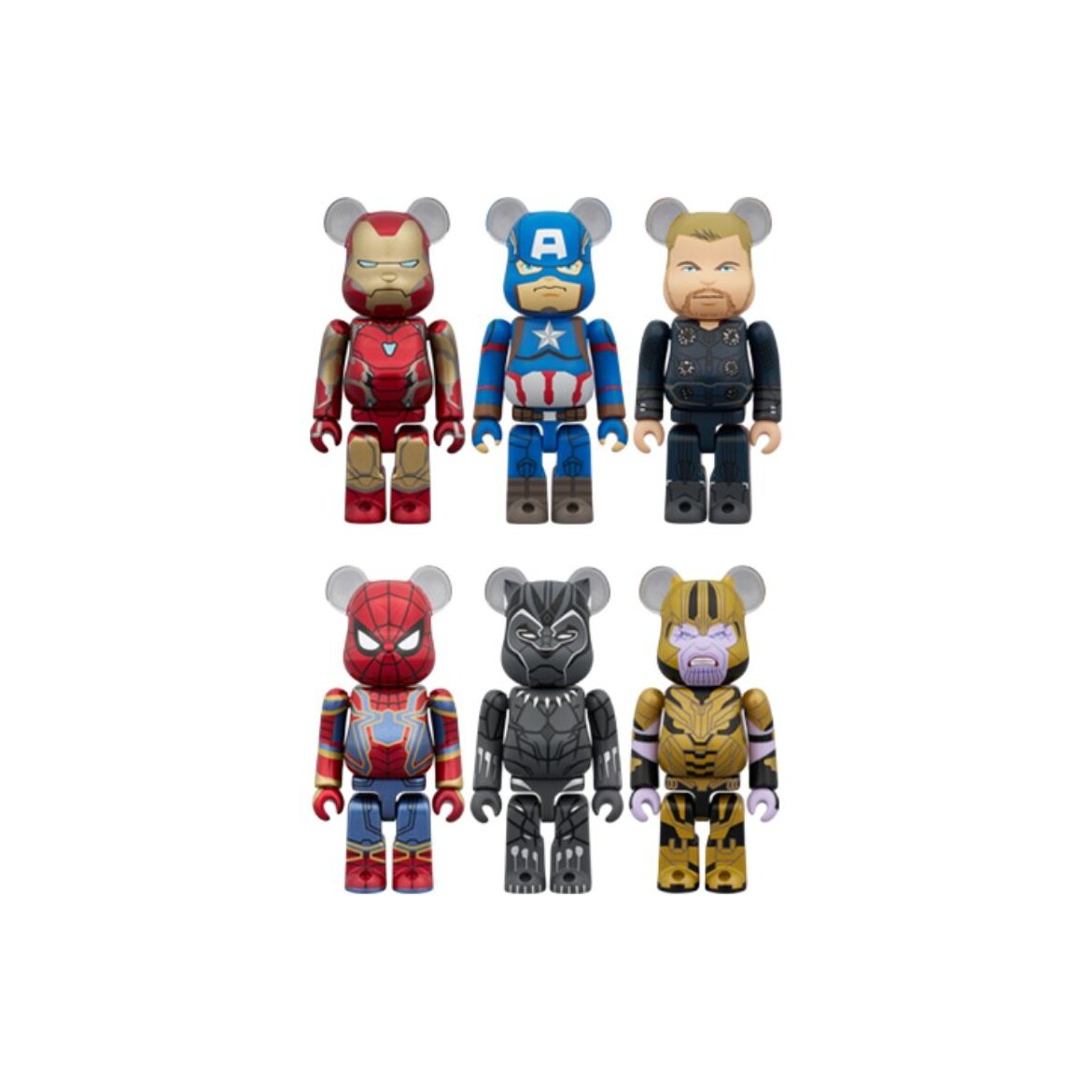 BE@RBRICK Капитан Америка Железный человек Танос Черная пантера Тор GOD Of Thunder CHASE Marvel Infinite Legend 100%