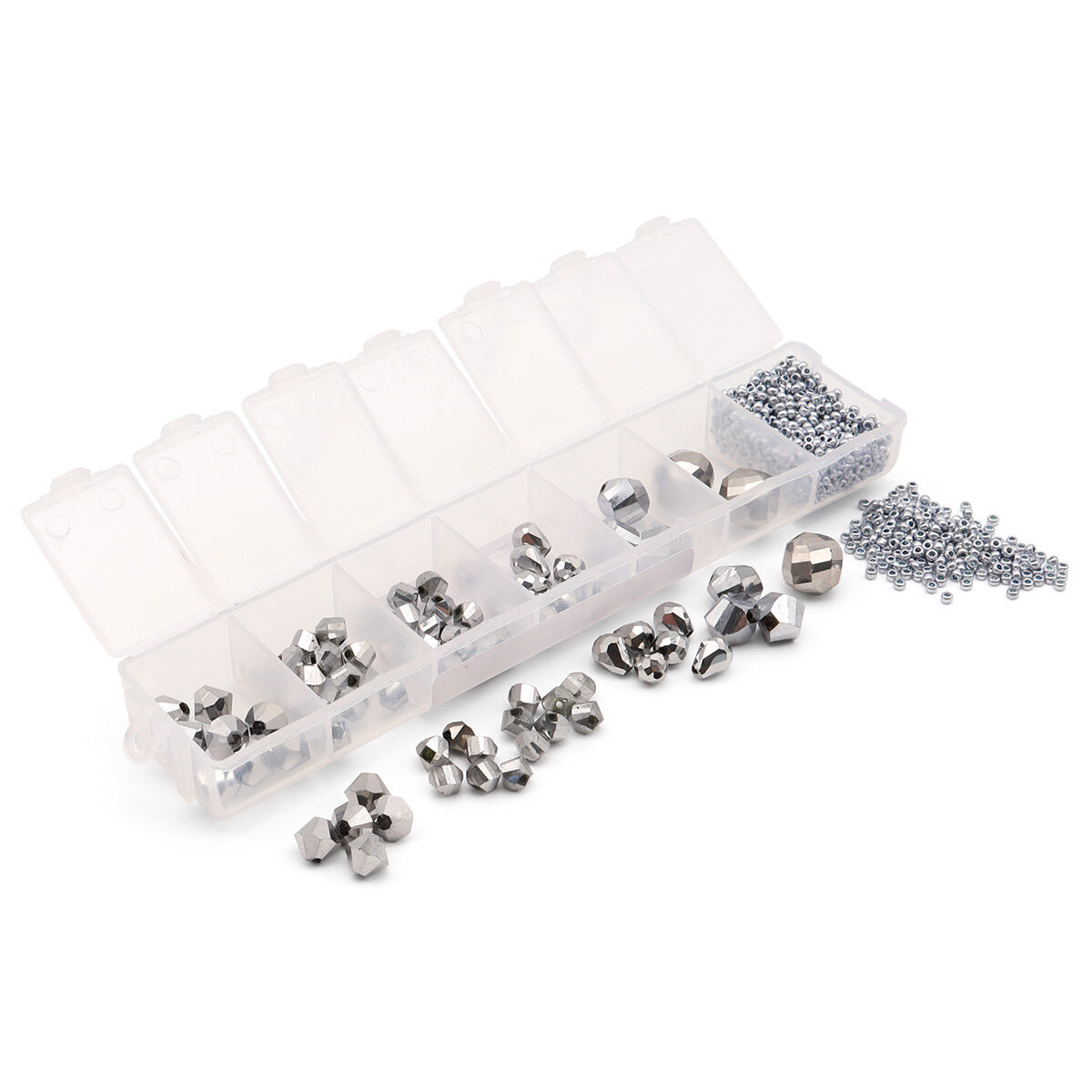 Бусины для рукоделия стеклянные набор 'Холодное серебро', бусины 70 (+/-2) шт, Astra&Craft